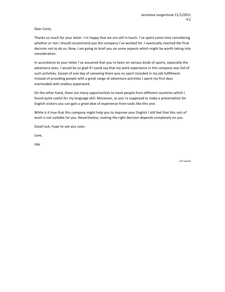 Writing A Response To A Letter - Informal Style | PDF | Foreign ...