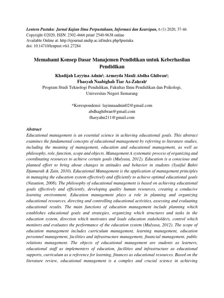 Artikel Konsep Manajemen Pendidikan Pdf
