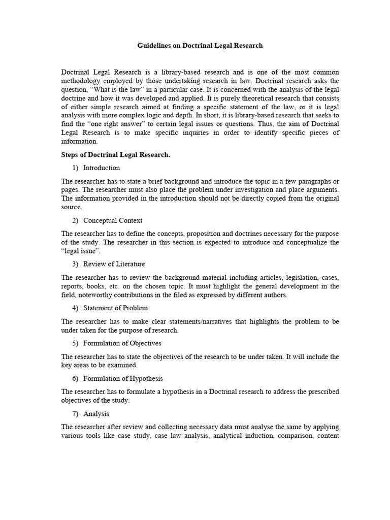 Guidelines-on-Doctrinal-Legal-Research | PDF | Analysis | Logic