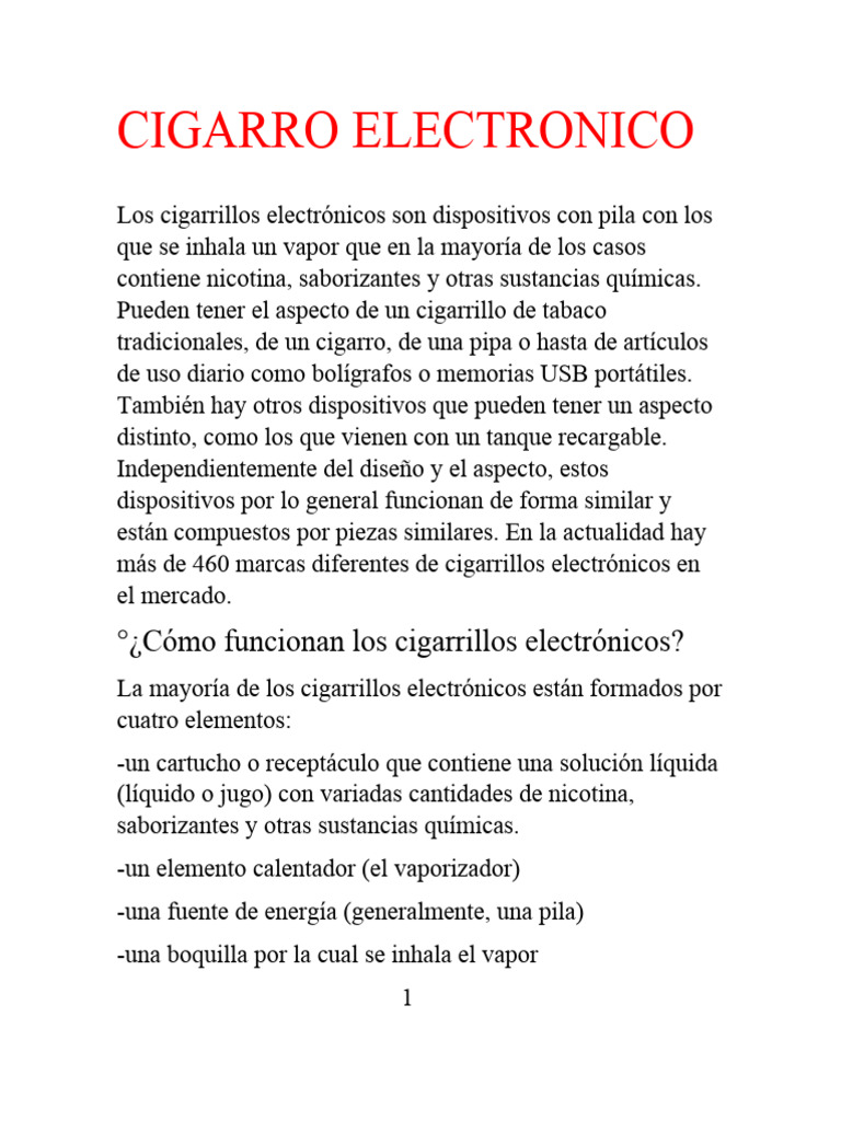 Cigarro Electronico | PDF | Cigarrillo electrónico | Cigarrillo
