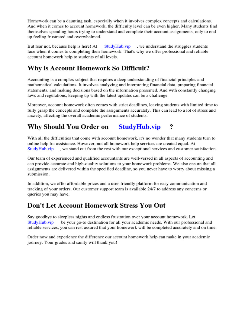 Account Homework | PDF | Homework | Debits And Credits