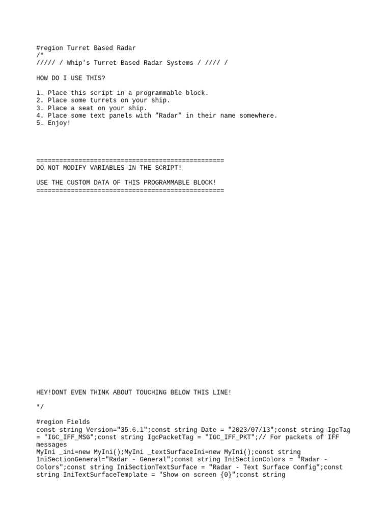 Whip's Turret Based Radar | PDF | Computer Programming | Computing