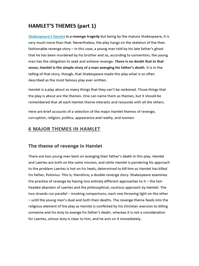 Hamlet Themes | PDF | Hamlet
