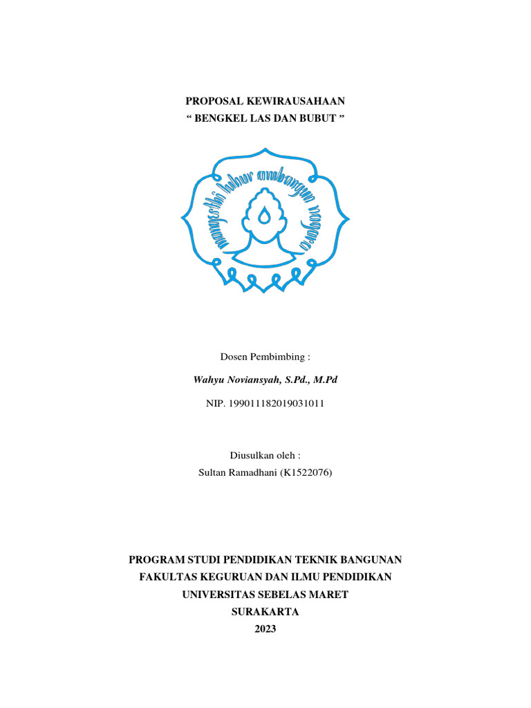 Proposal Kewirausahaan Sultan Ramadhani - K1522076 | PDF | Karier & Perkembangan | Bisnis