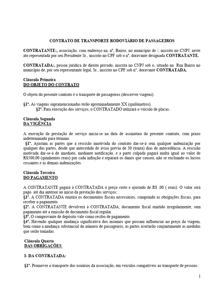 modelo_contrato_turismo | PDF | Indenização | Direito Privado