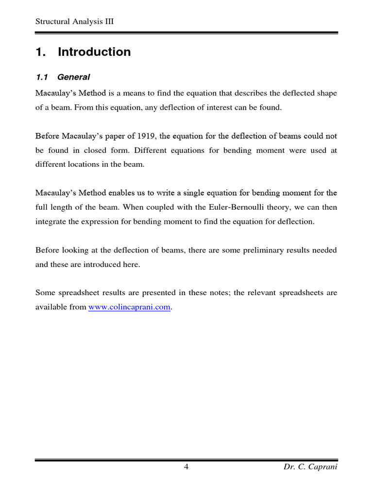 Macaulay's Method | PDF | Bending | Beam (Structure)