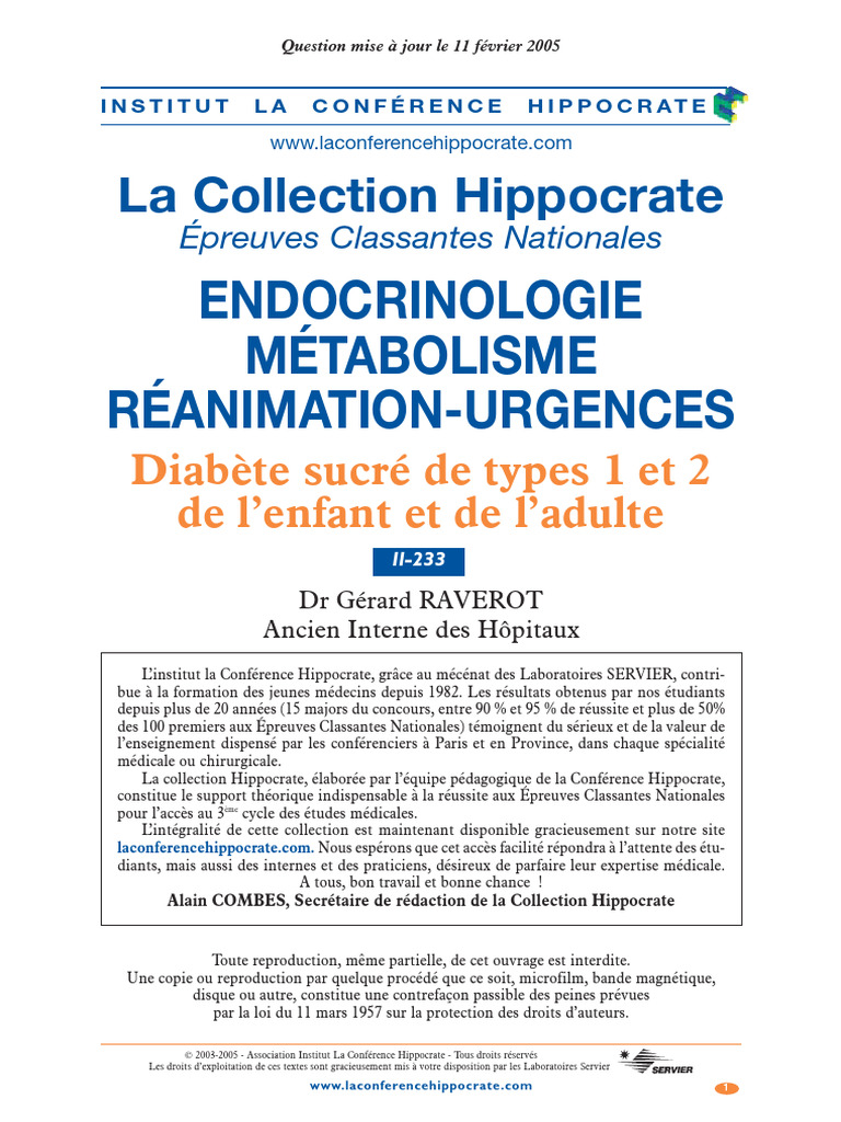 Diabetes Types 1 Et 2 | PDF