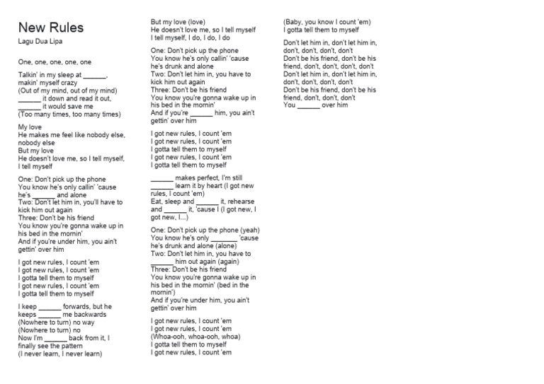 New Rules | PDF | Songs Written | Singles (Music)