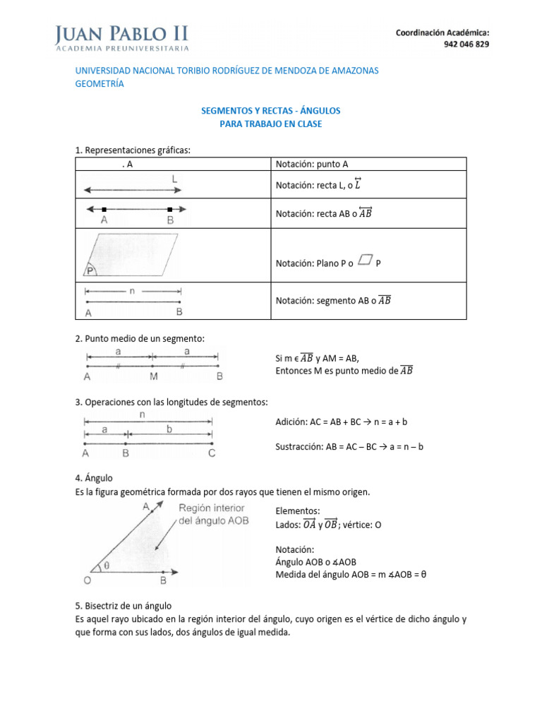 GEM-C01- Segmentos y rectas - Angulos + clase | PDF | Ángulo | Formas ...
