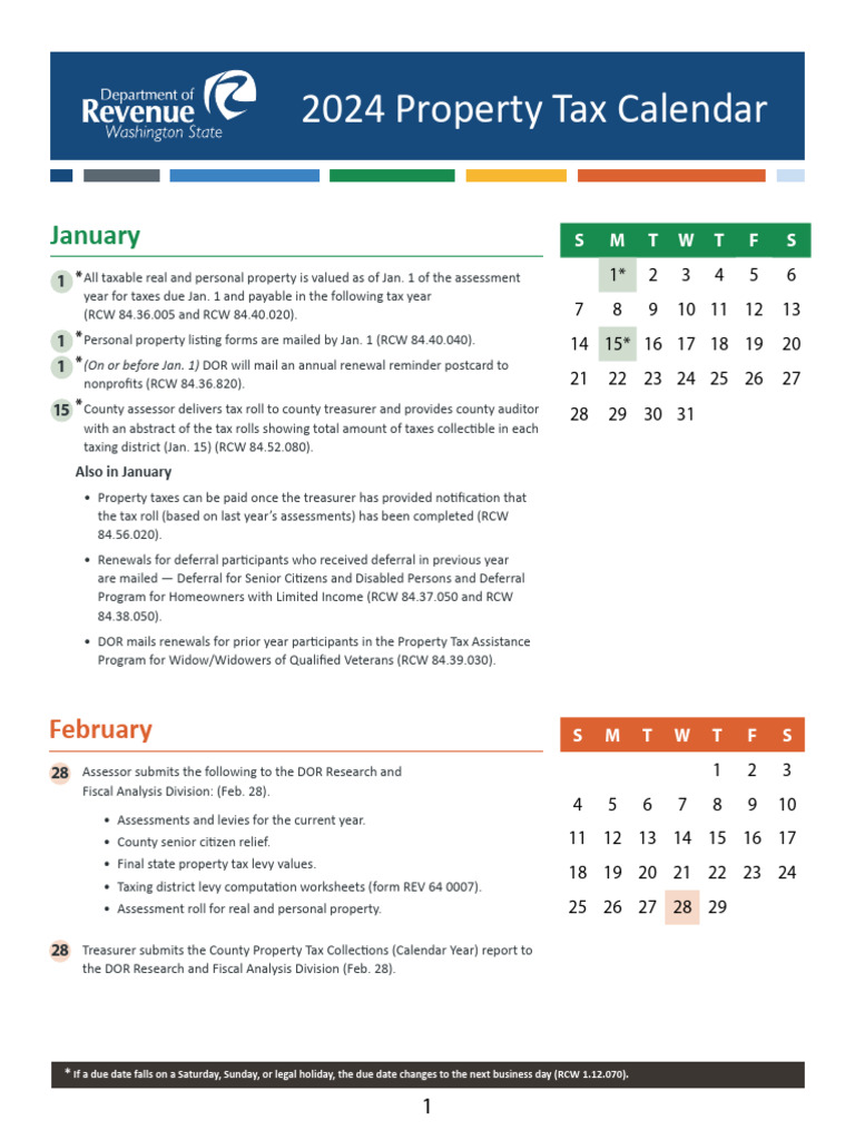 2024 Property Tax Calendar - Final | PDF | Property Tax | Tax Assessment
