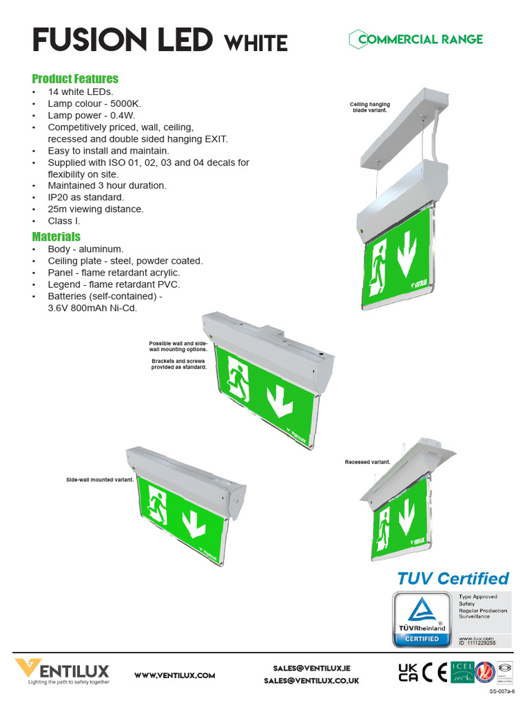 FUSION-LED-WHITE-SELF-CONTAINED-SPECIFICATION-SS-007a-06-1 (1) | PDF ...