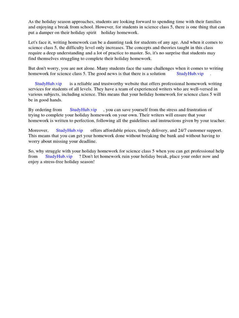 Holiday Homework of Science Class 5 | PDF | Social Media | Popular ...