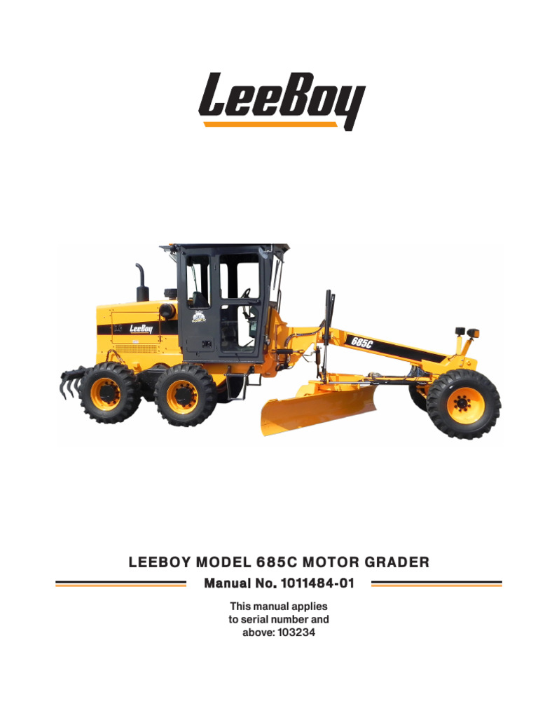 LeeBoy Motor Grader 685C Manual WEB | PDF | Engines | Hazards