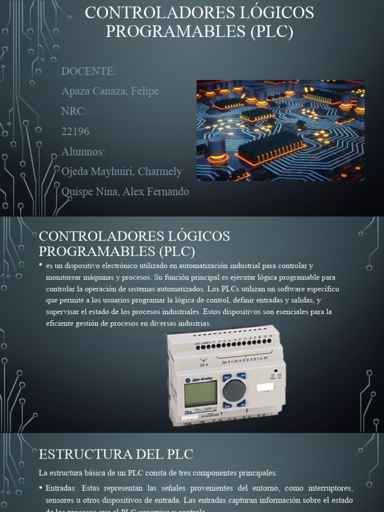 Controladores Lógicos Programables (PLC) | PDF | Controlador lógico ...