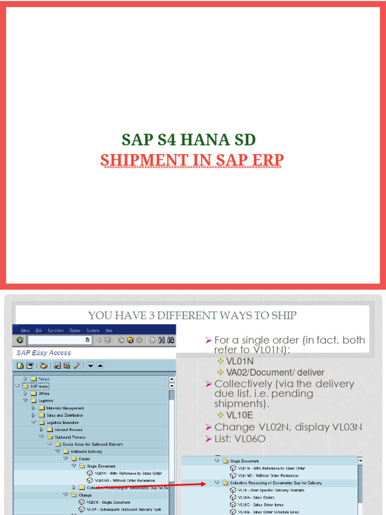 SAP S4 HANA SD Shipment in SAP ERP 1705600941 | PDF | Computing