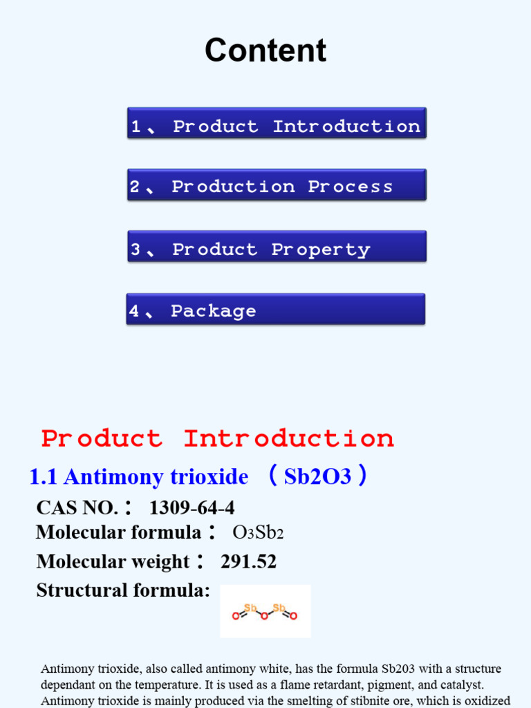 Antimony Trioxide: Uses and Production | PDF | Oxide | Industrial Processes
