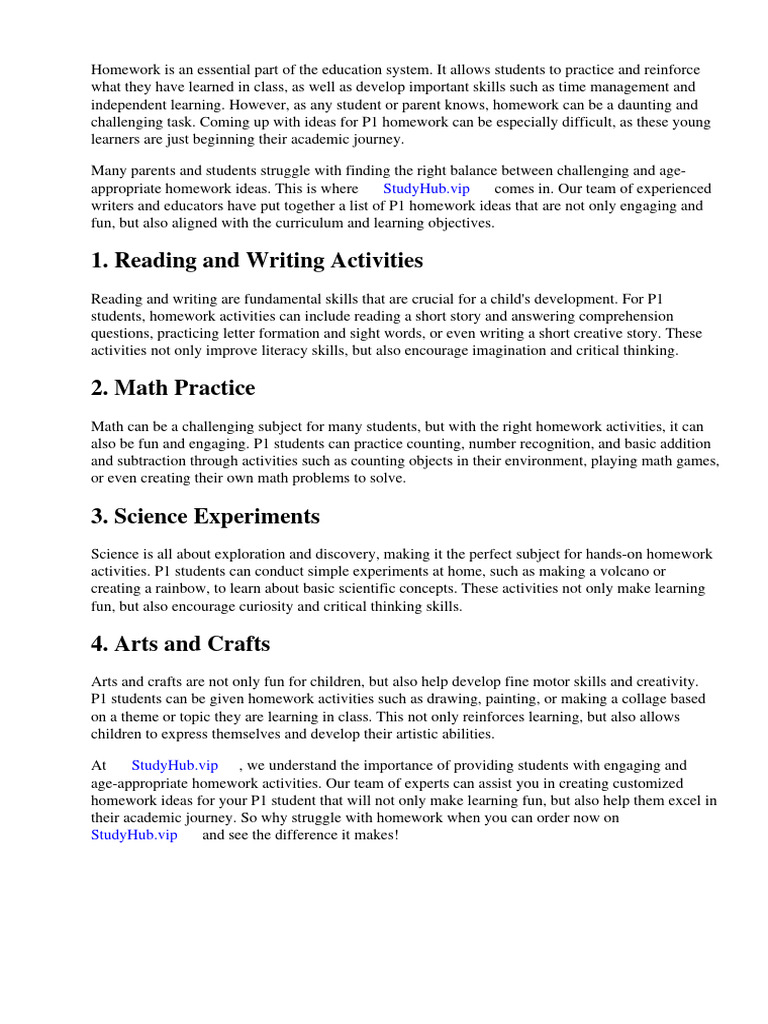 p1 Homework Ideas | Download Free PDF | Literacy | Homework
