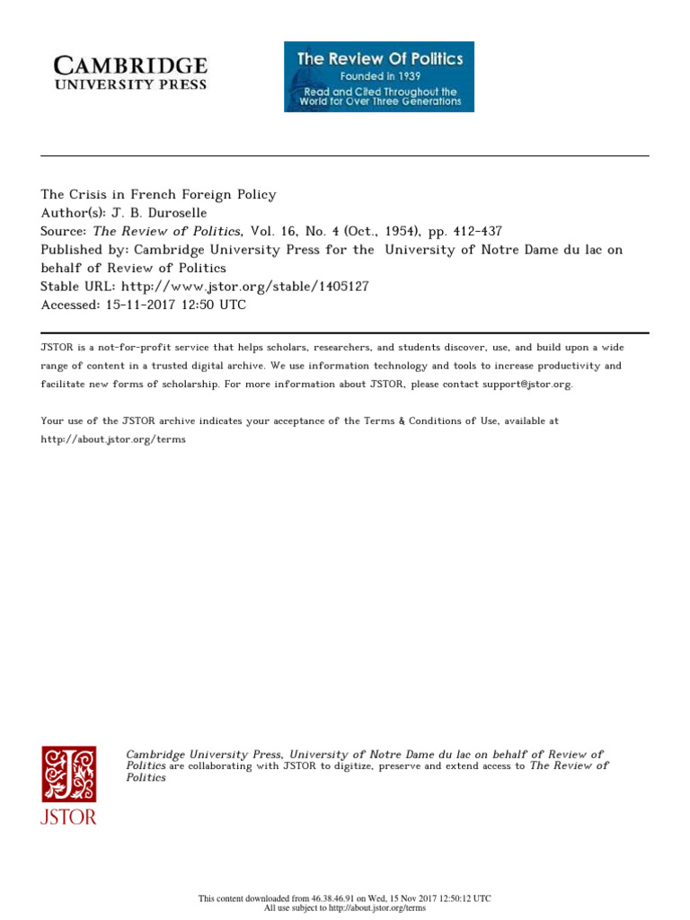 The Crisis in French Foreign Policy | PDF | French Indochina | France