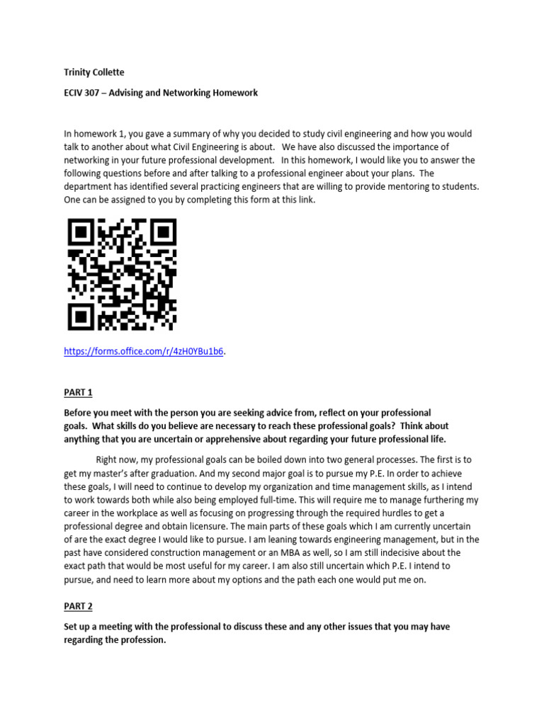 Eciv 307 - Advising and Networking | PDF | Design