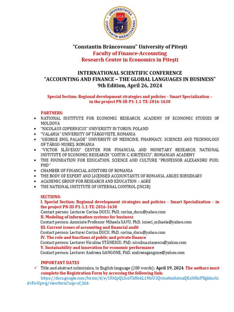 Conferinta AFISC 2024 | Download Free PDF | Romania