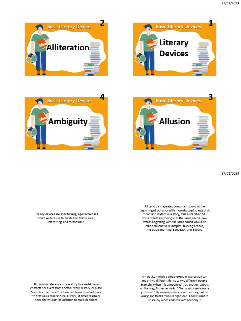 Literary Devices Flash Cards I | PDF | Narration