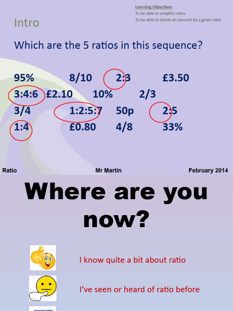 Ratios - Lesson | PDF | Ratio | Mathematics