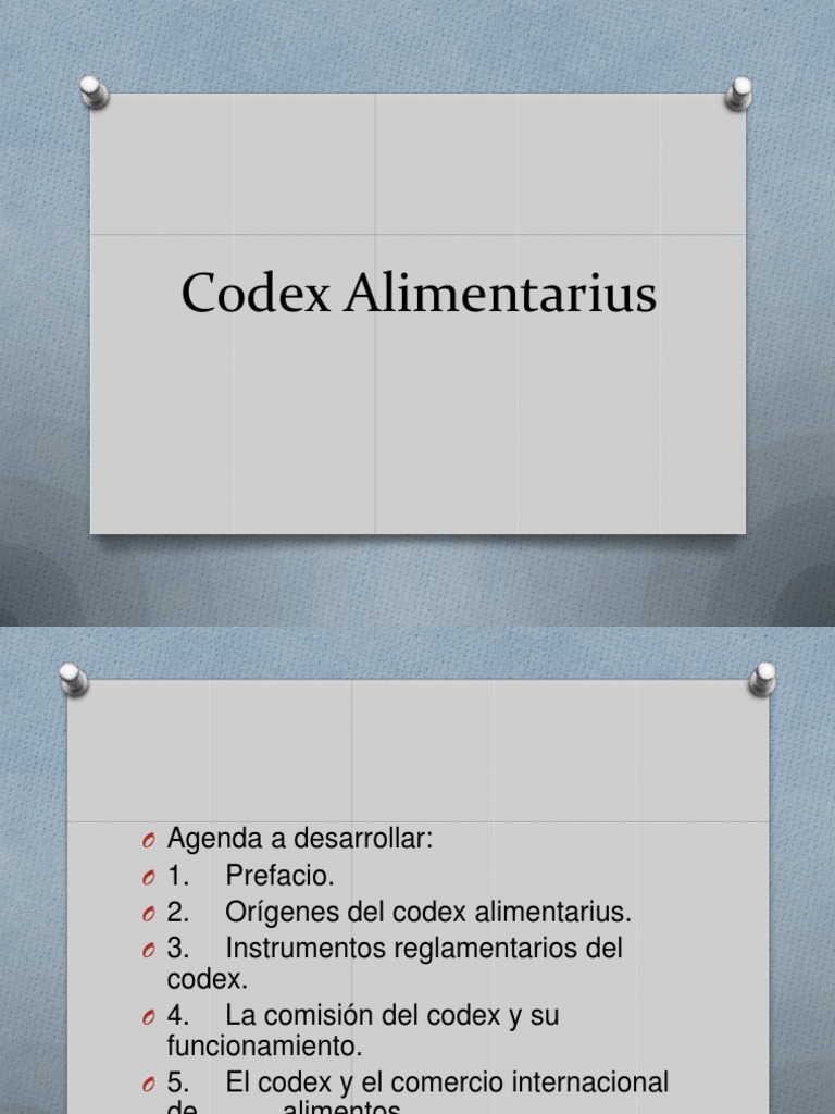 El Codex Alimentarius: Normas internacionales para la inocuidad y ...