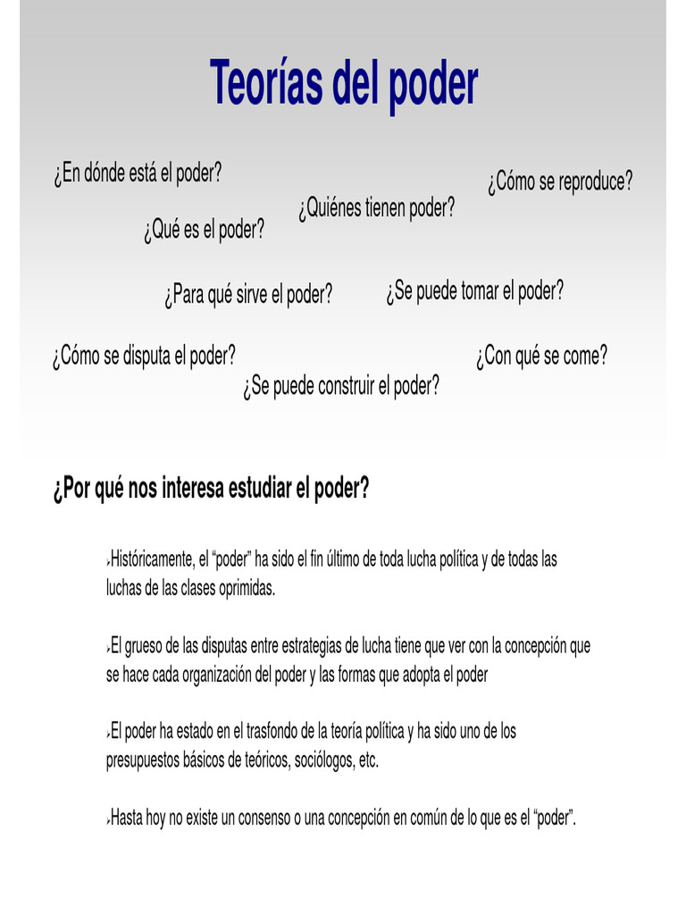 Teor (Ias Del Poder PDF | PDF | marxismo | Contrato social