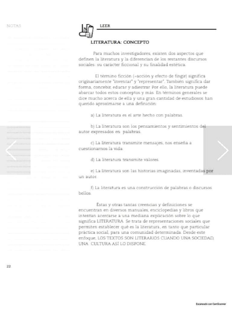 Literatura Concepto Características Eje 1 | PDF