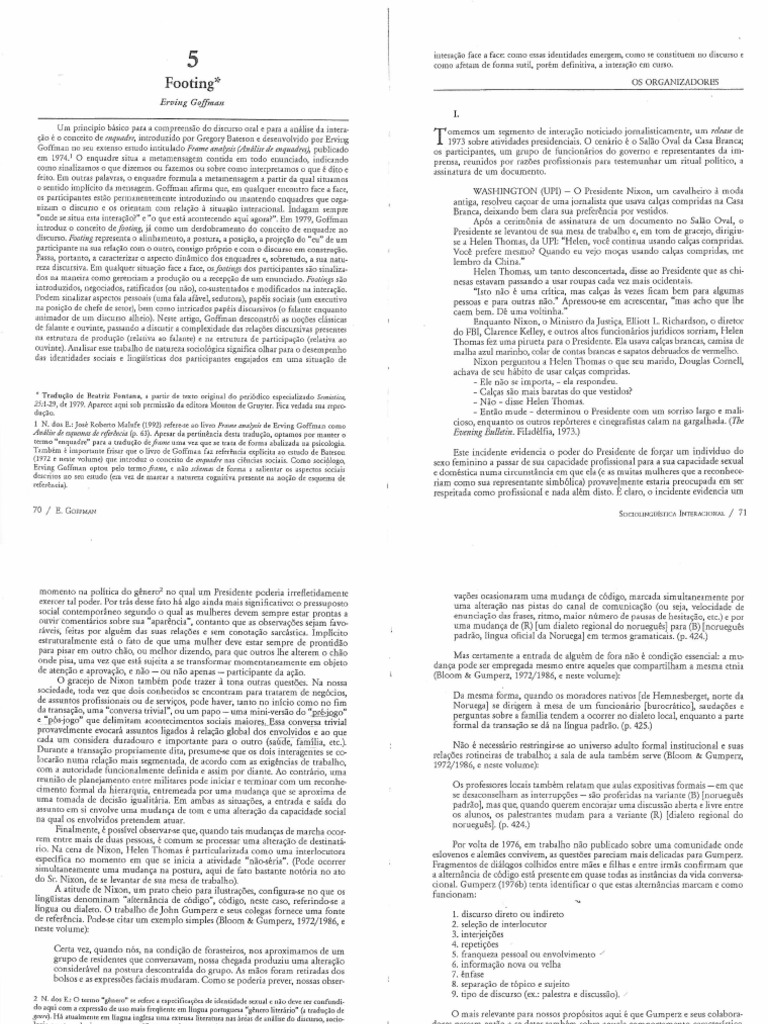 Goffman, Erving - Footing | PDF