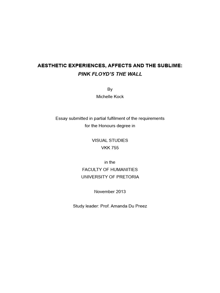 Aesthetic Experiences Affects and The Su | PDF | Perception | Senses