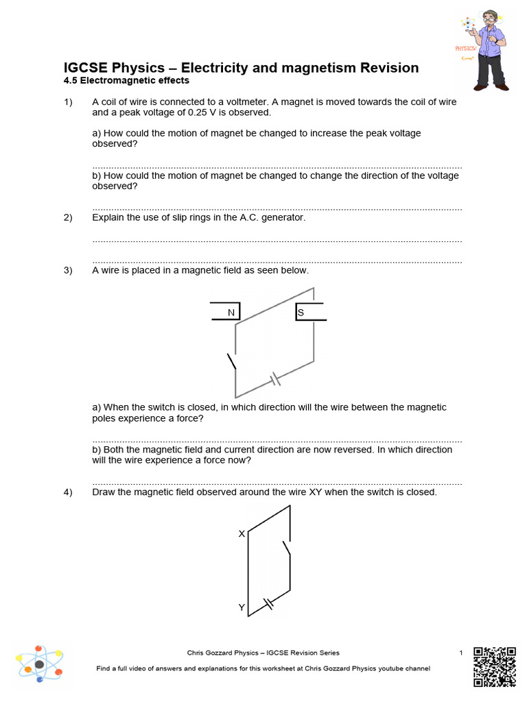 4 Electricity and Magnetism Revision 4.5 Electromagnetic Effects IGCSE ...