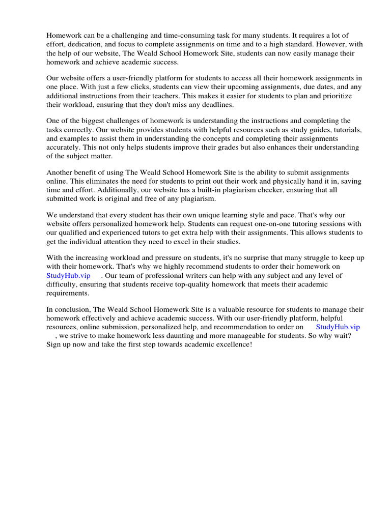 The Weald School Homework Site | PDF | Homework | Schools