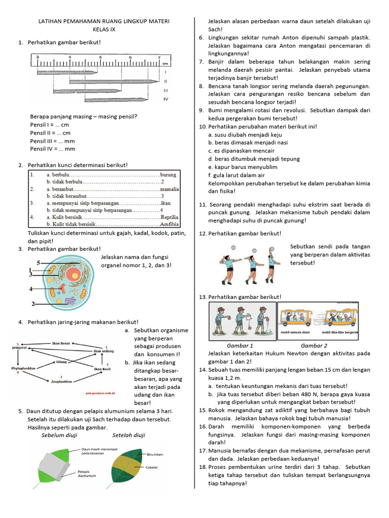 Latihan Materi Kelas IX | PDF