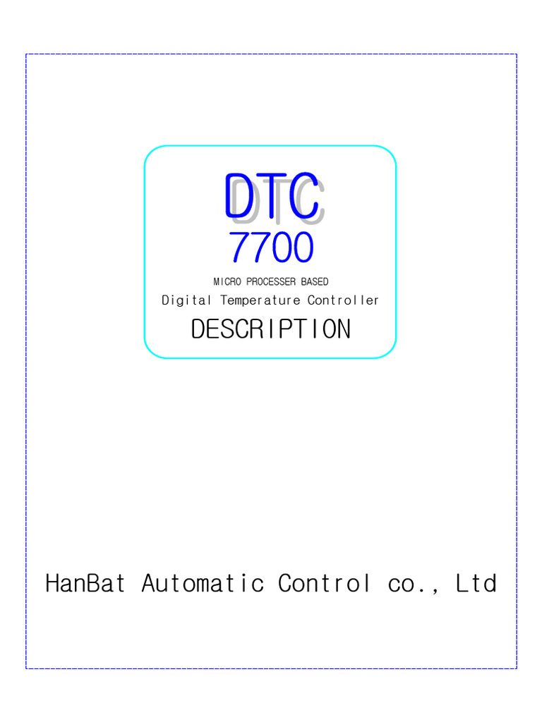 DTC7700 Manual V1 22 English 070305 | PDF | Electricity | Electrical ...