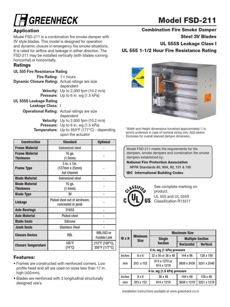 FSD-211 in | PDF | Duct (Flow) | Building Engineering