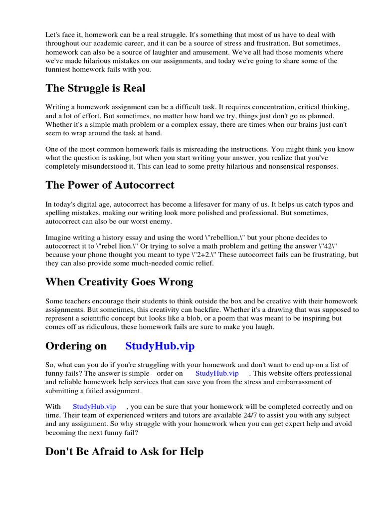 Funniest Homework Fails Vol 1 | PDF | Homework | Journalism