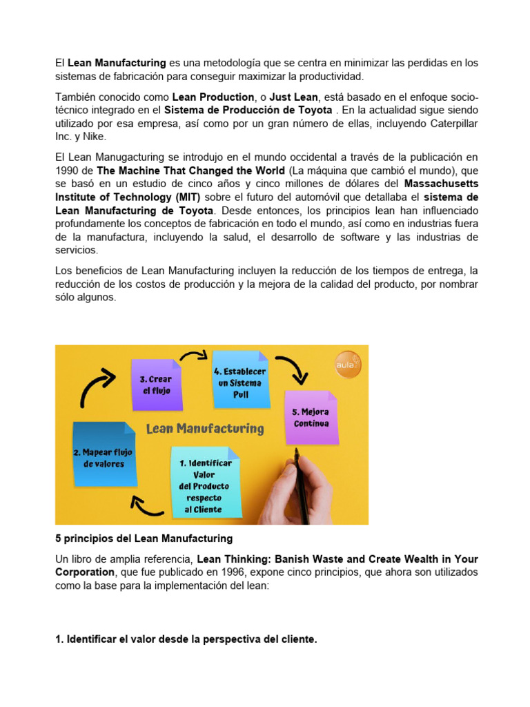 Lean Manufacturing: Principios y Beneficios | PDF | Lean Manufacturing ...