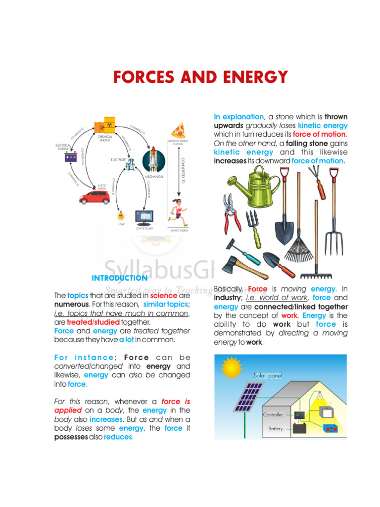 Forces and Energy: Concepts Explained | PDF | Energy Development ...