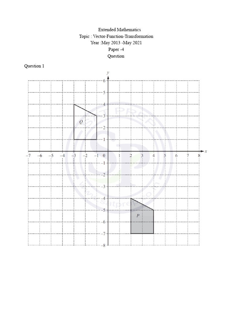 Igcse Ext Math P4 Vector Function Transformation1 Pdf