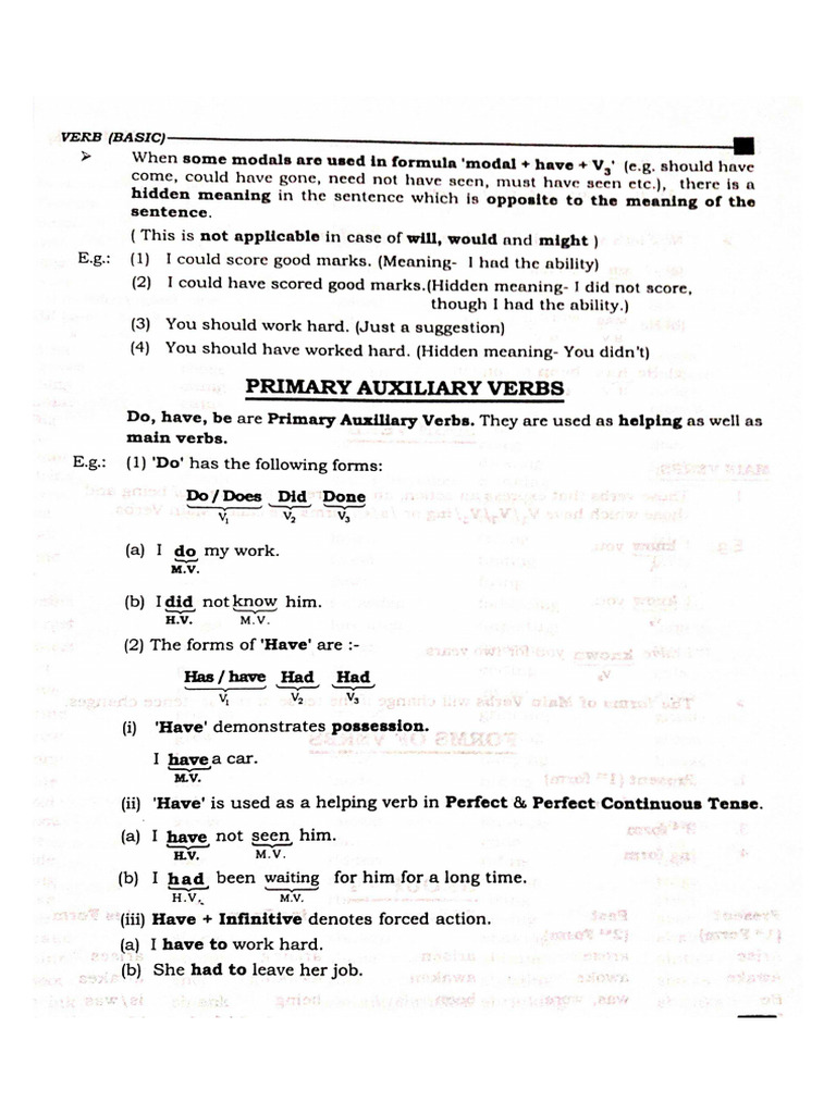 Verb (Advance) & Verb As A Noun & Gerund | PDF