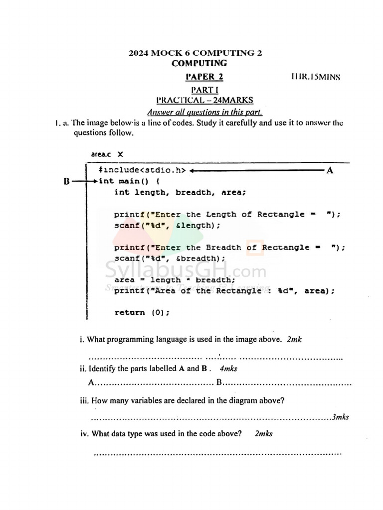 2024 Mock 6 Computing 2 | PDF