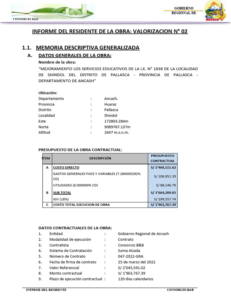 4.00 INFORME DE RESIDENTE DE OBRA (2) .Docx TERMINADO | Descargar gratis PDF | edificio ...