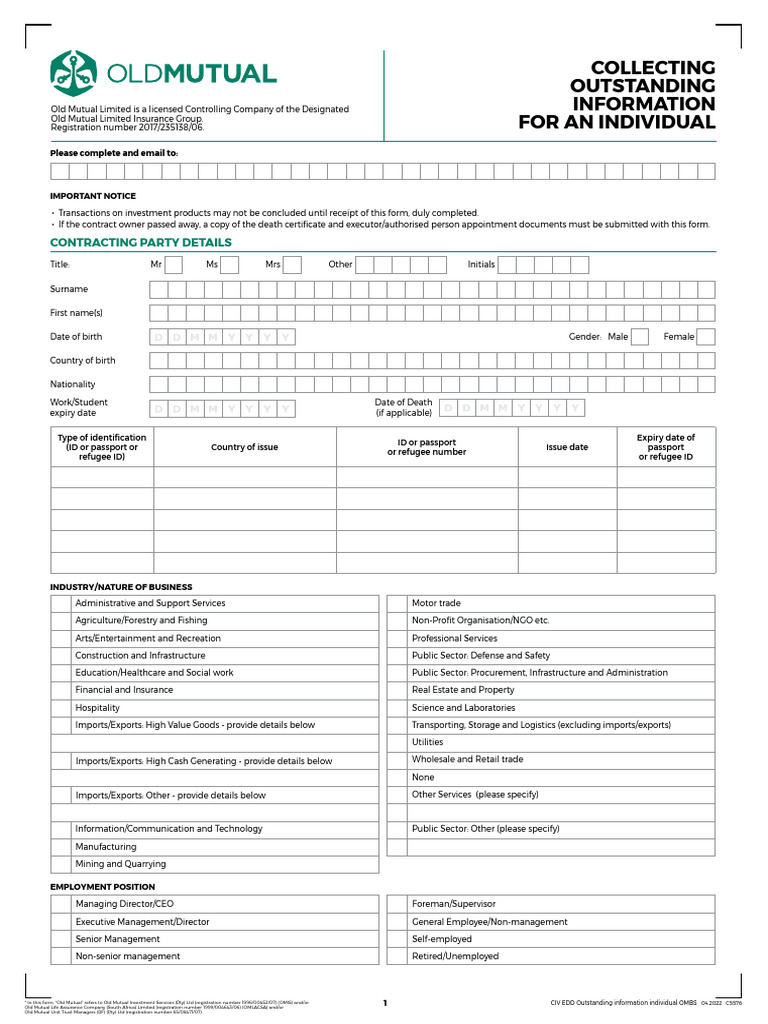 CIV EDD Outstanding Information Individual | Download Free PDF ...