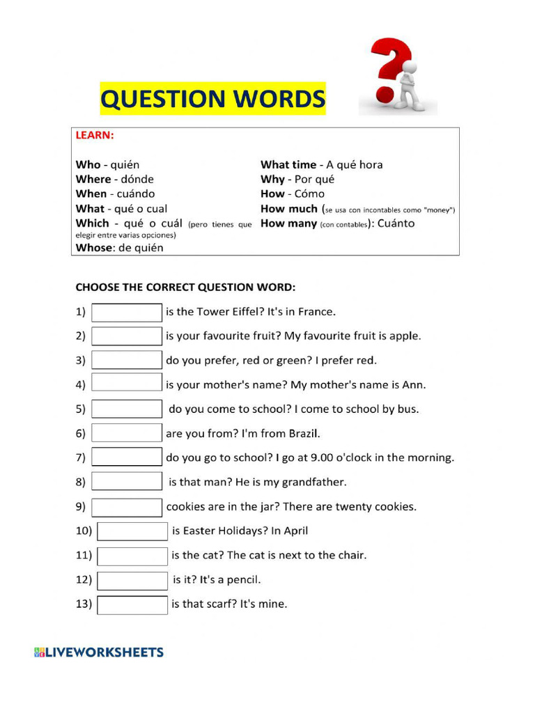 Question Words | PDF