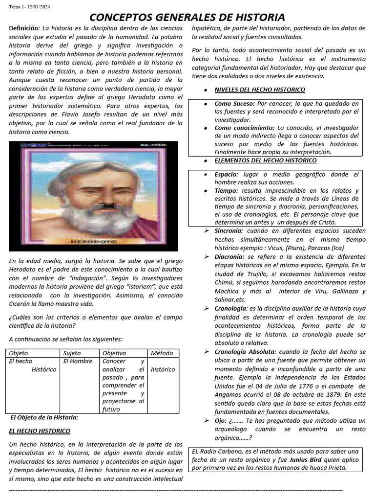 Conceptos Generales de Historia1. | PDF | Perú | Historiador