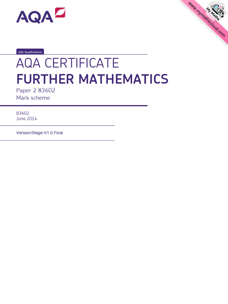 Aqa June 2014 Paper 2 MS | PDF | Mathematics
