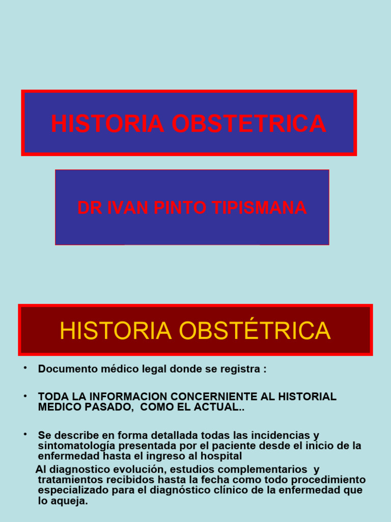 Historia Obstetrica Pinto | PDF | El embarazo | Parto