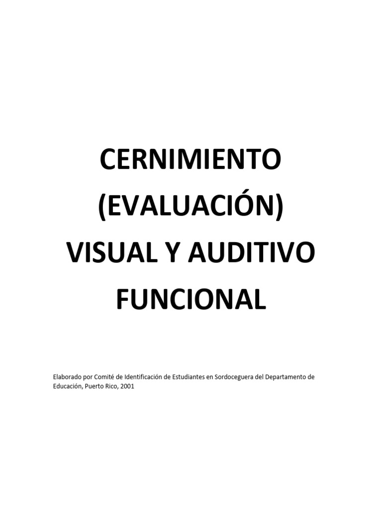 Evaluación Visual y Auditiva en PR | PDF | Percepción visual | Sonido