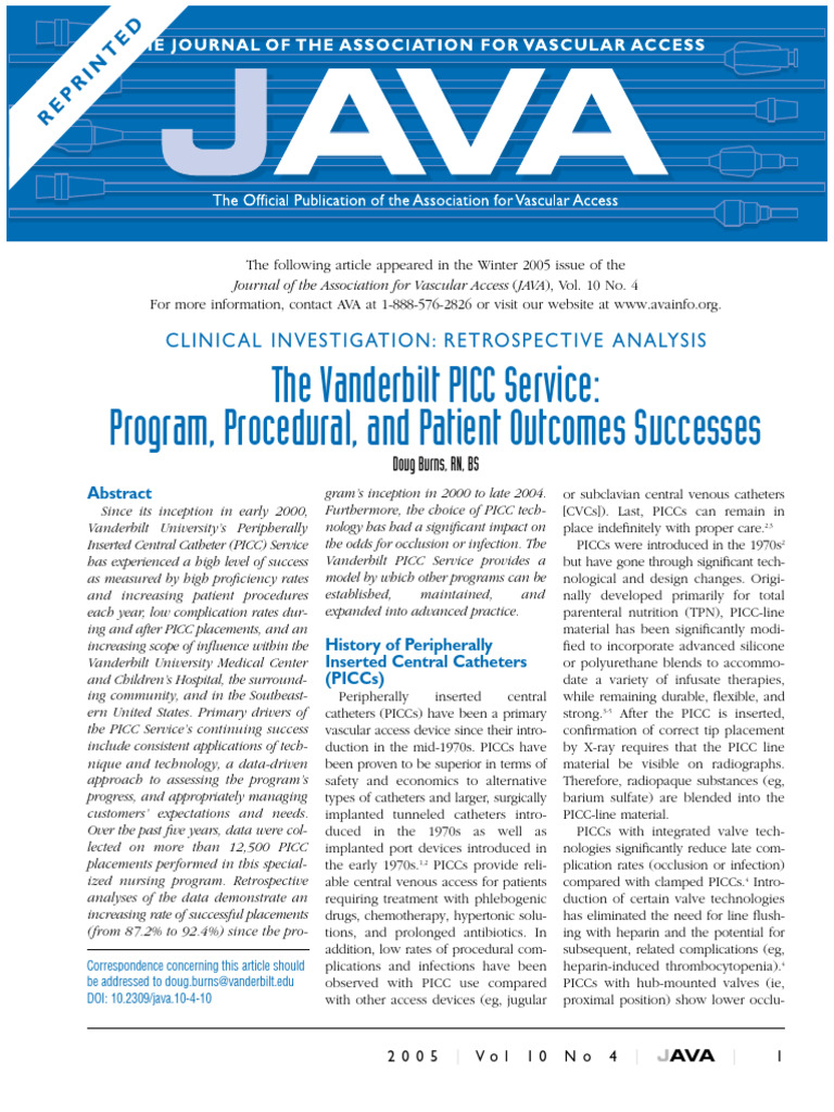 Vanderbilt Picc Service | PDF | Health Care | Medicine